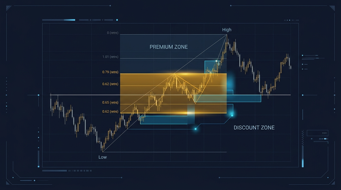 ICT Premium & Discount Zones (OTE): Auto-Plot in Pine Script v6 | HorizonAI